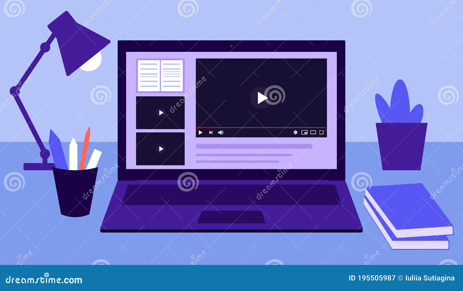 Online Education and Distance Learning at Home Concept. Laptop Video ...