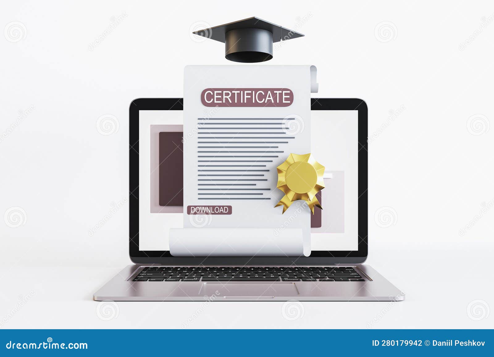 Qualification Certificate Outline Icon Cartoon Vector | CartoonDealer ...