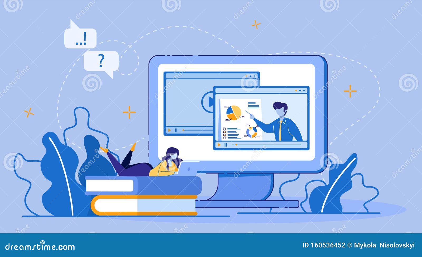 Online Education, E-Learning Via Digital Device. Stock Vector ...