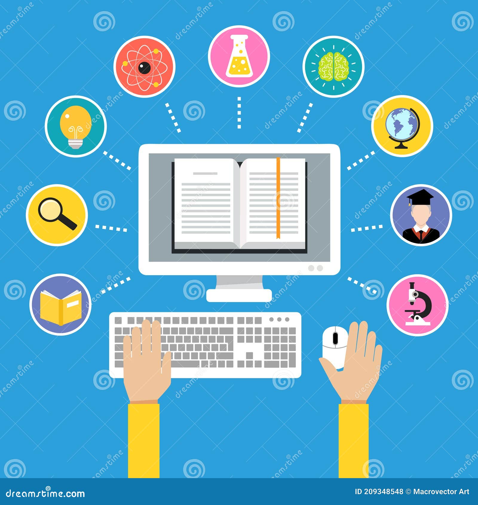 Online Education Concept Vector Design Illustration Stock Vector ...