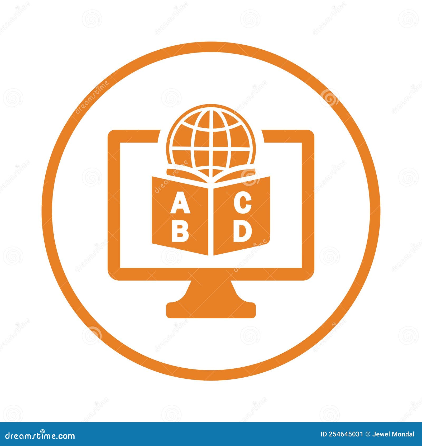 Online Education, Elearning, Knowledge, Reading Icon. Orange Vector ...