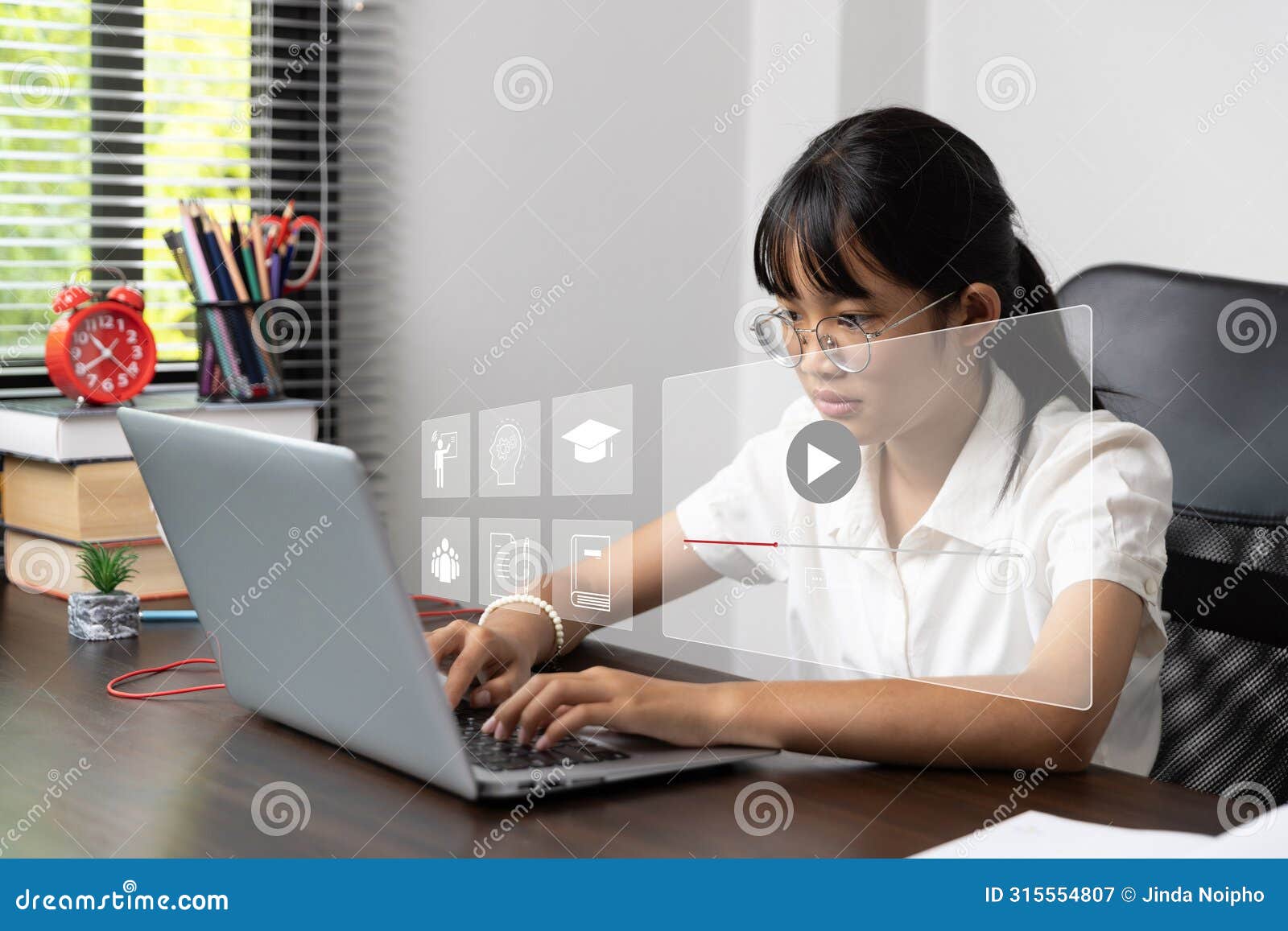 Online Education Empowers Students To Explore Concepts in Technology, Stock Image - Image of ...