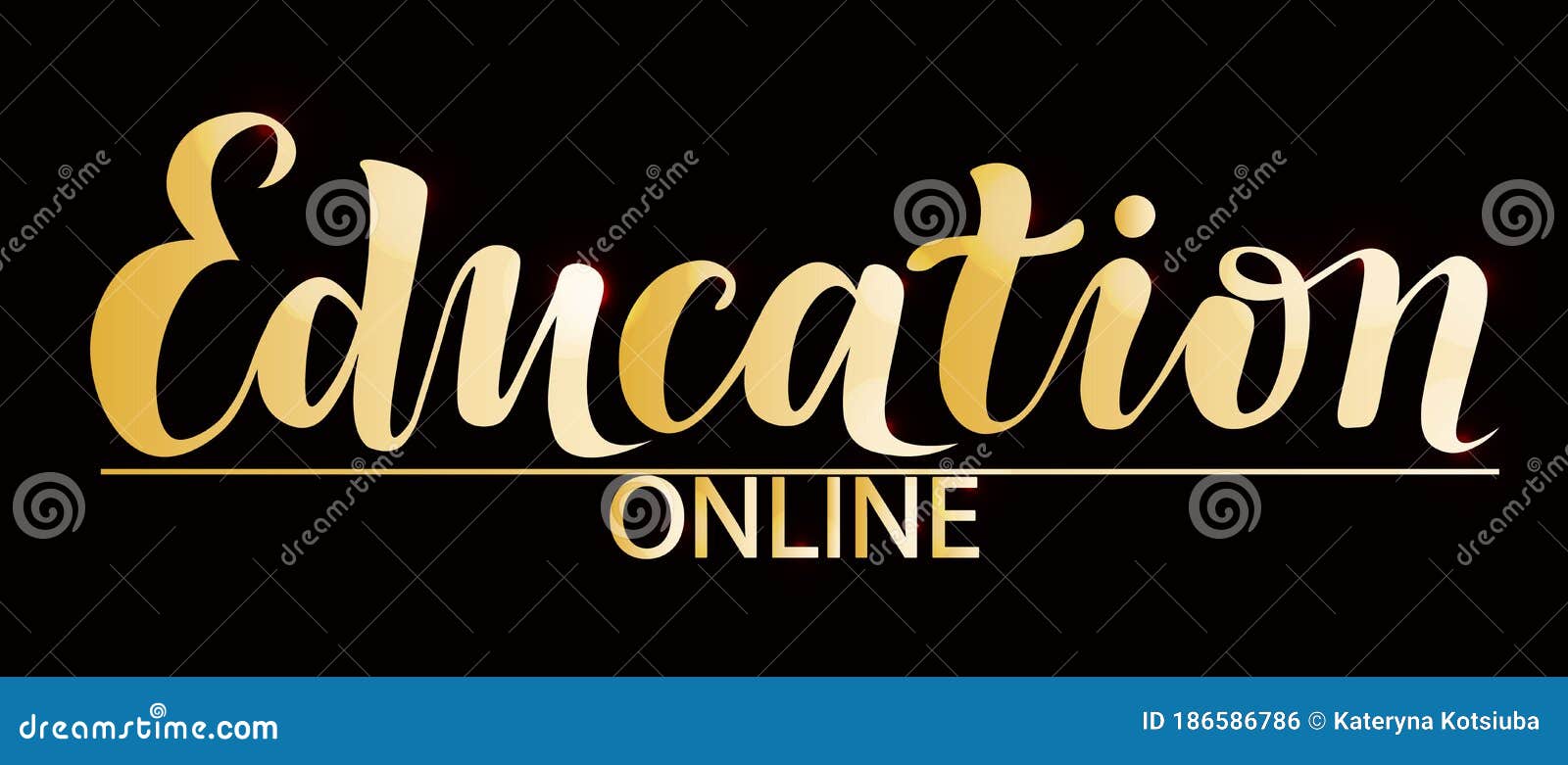 Online Education Gold Lettering Design Stock Vector - Illustration of ...