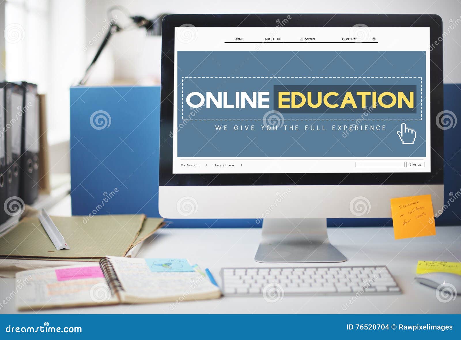 Online Education Homepage E-learning Technology Concept Stock Photo ...