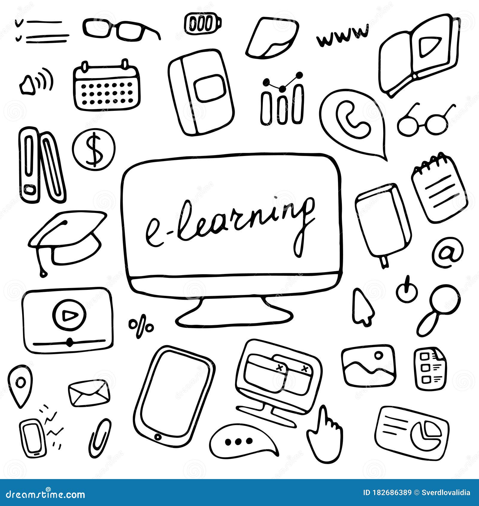 Learning Symbols Cartoon Vector | CartoonDealer.com #58227735