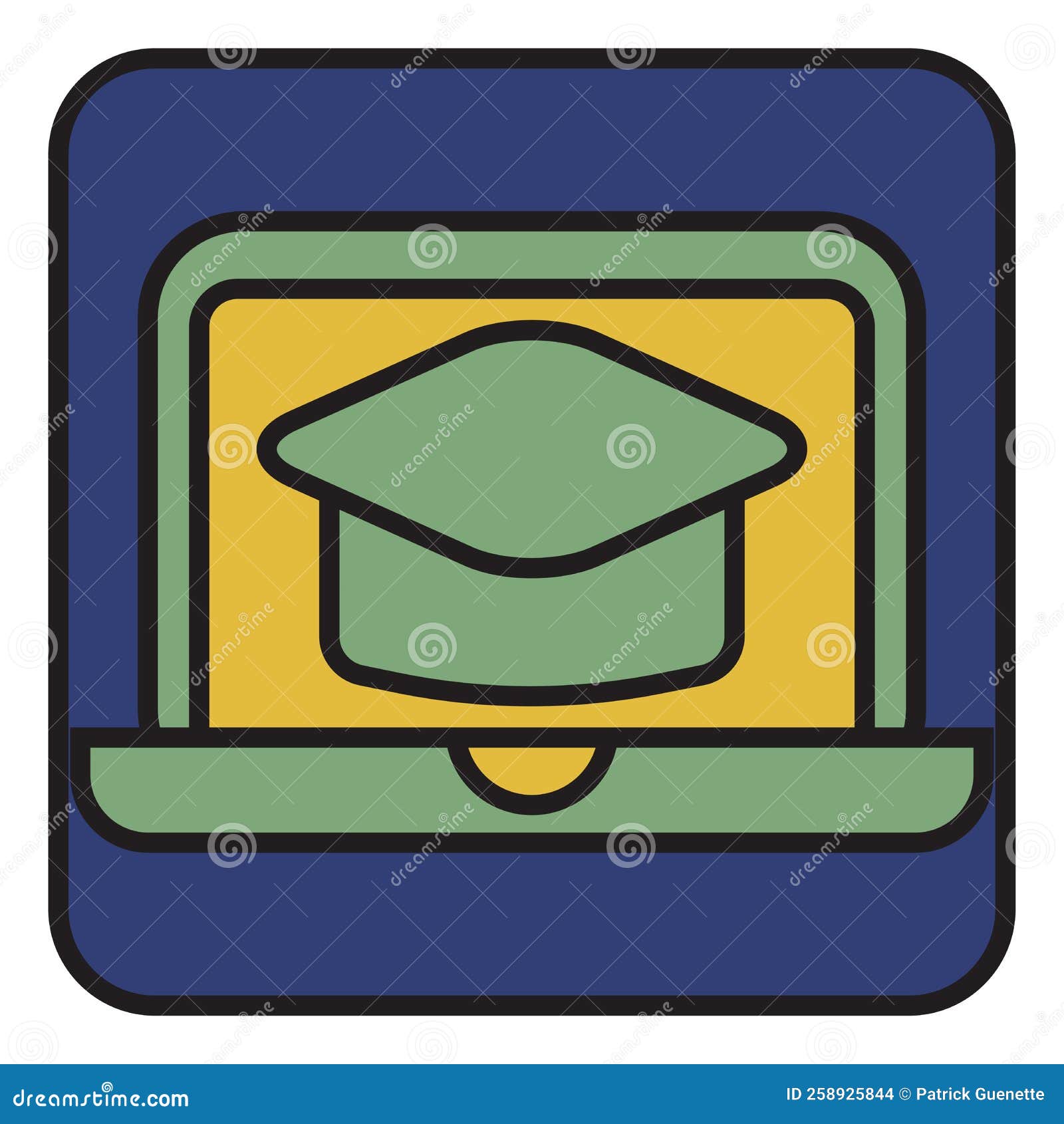 Online education, icon stock vector. Illustration of information ...