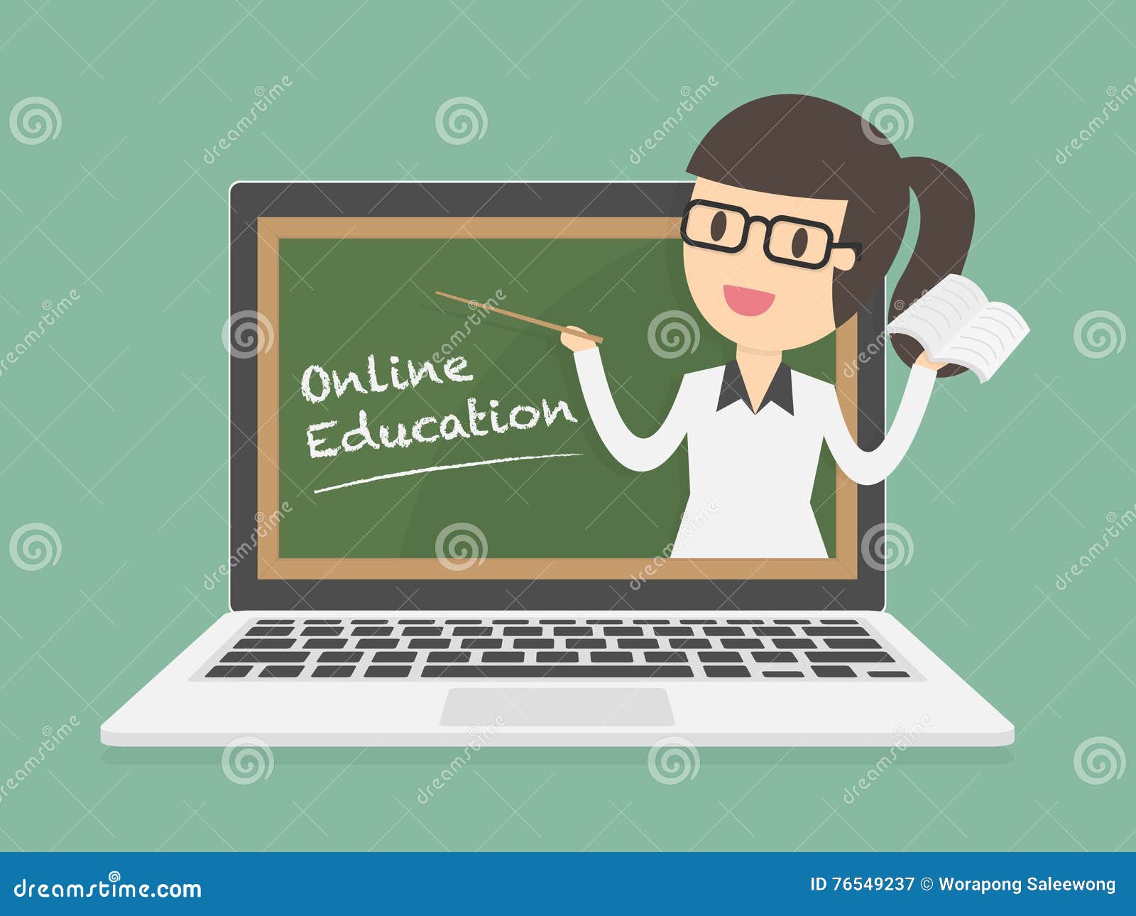Online Education. stock vector. Illustration of board - 76549237