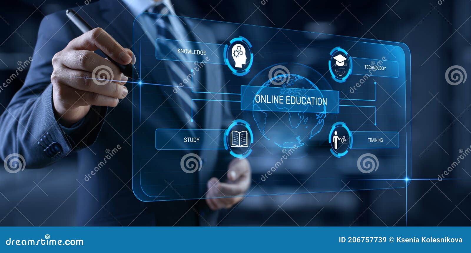 Online Education Internet Learning E-learning Concept on Digital ...