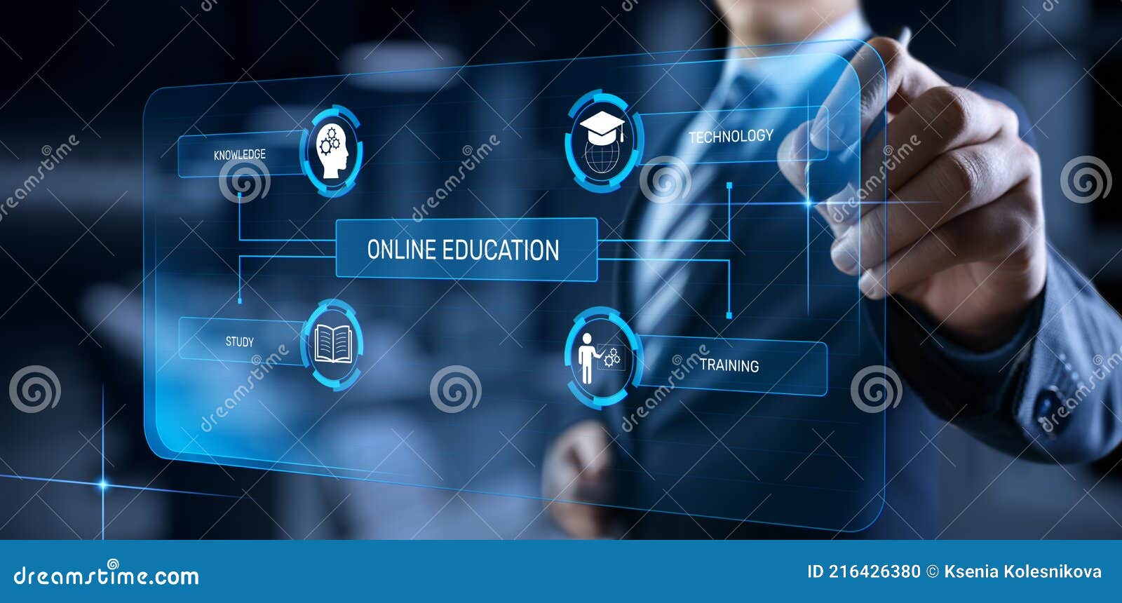Online Education Internet Learning E-learning Concept on Digital ...