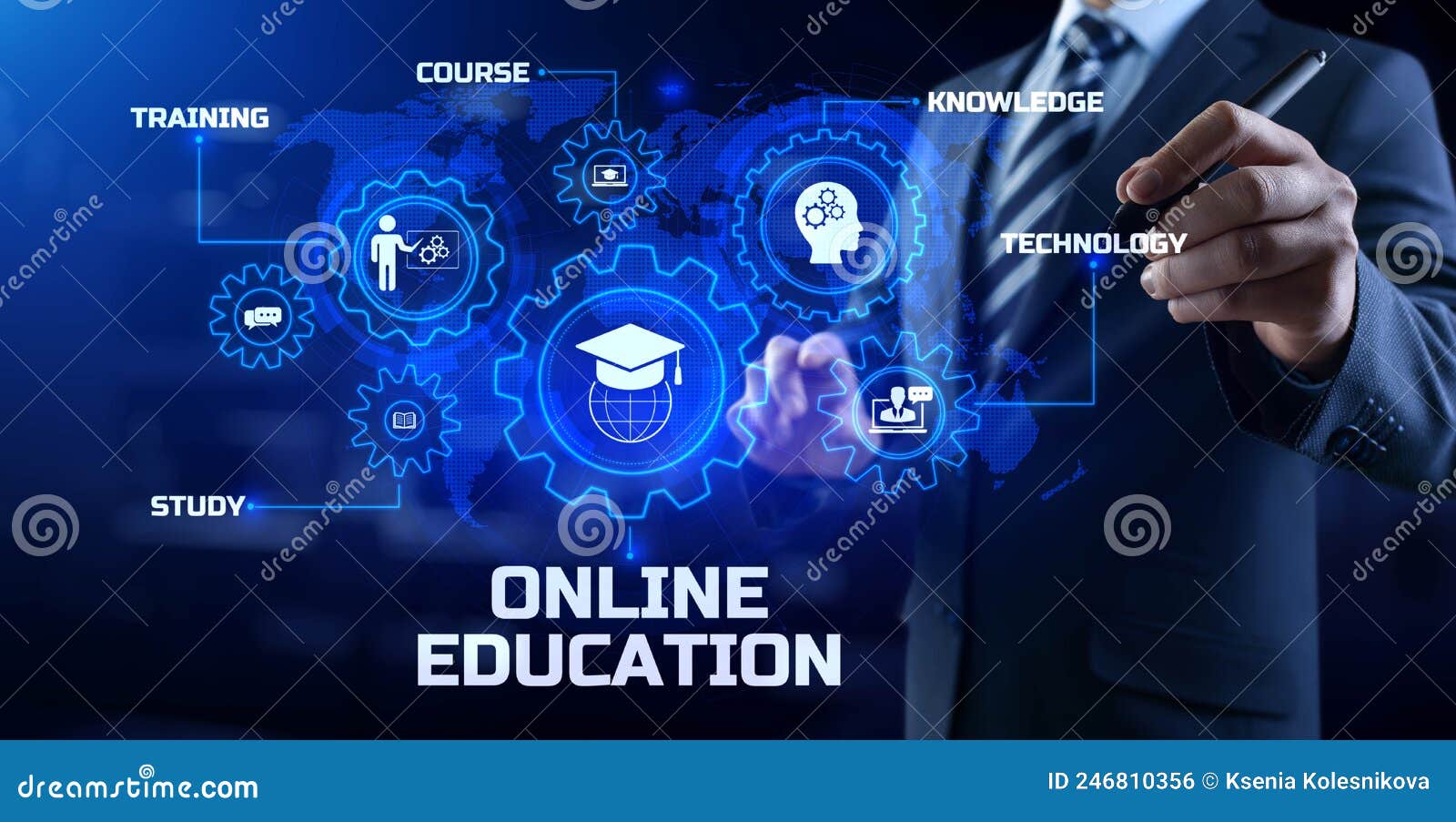Online Education Internet Learning E-learning Concept on Digital ...