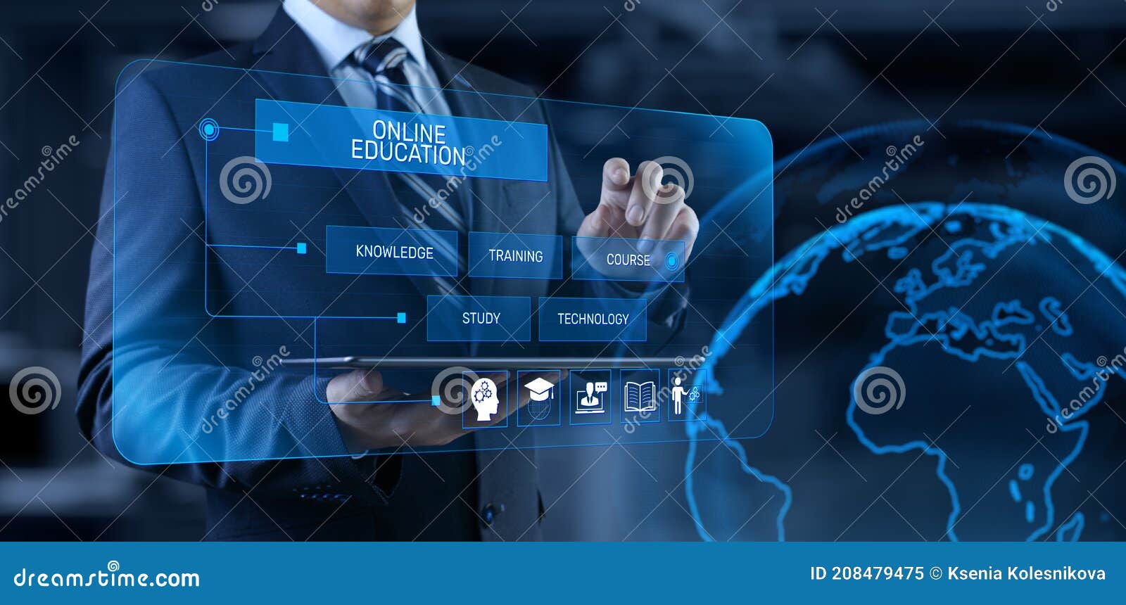 Online Education Internet Learning E-learning Concept on Digital ...