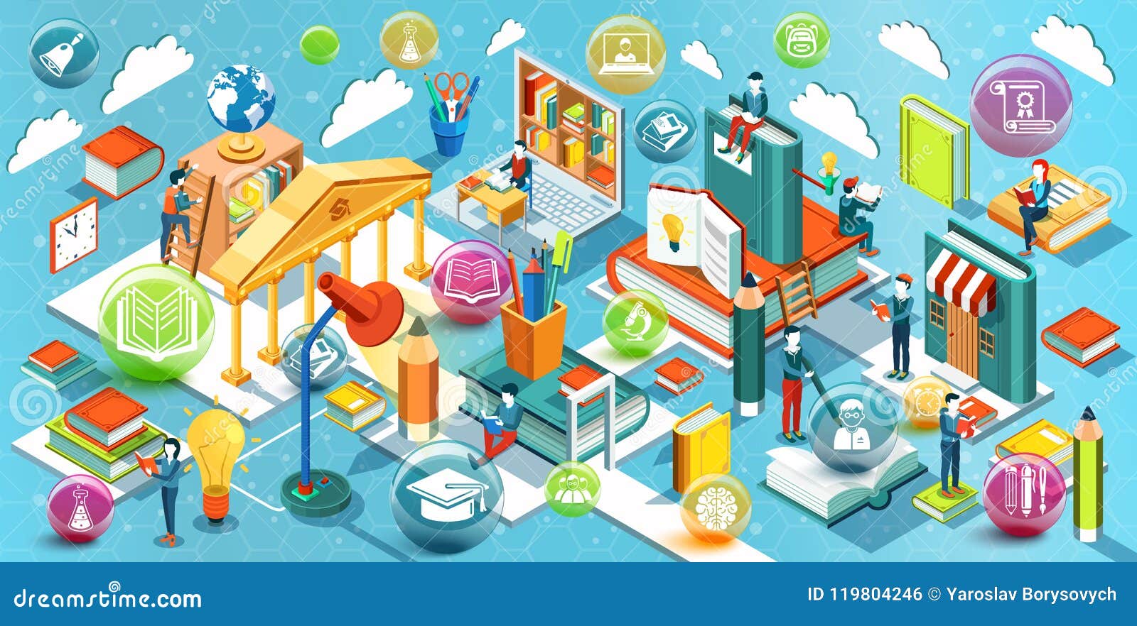 Learning Process Vector Line Icons Set. Knowledge, Education ...