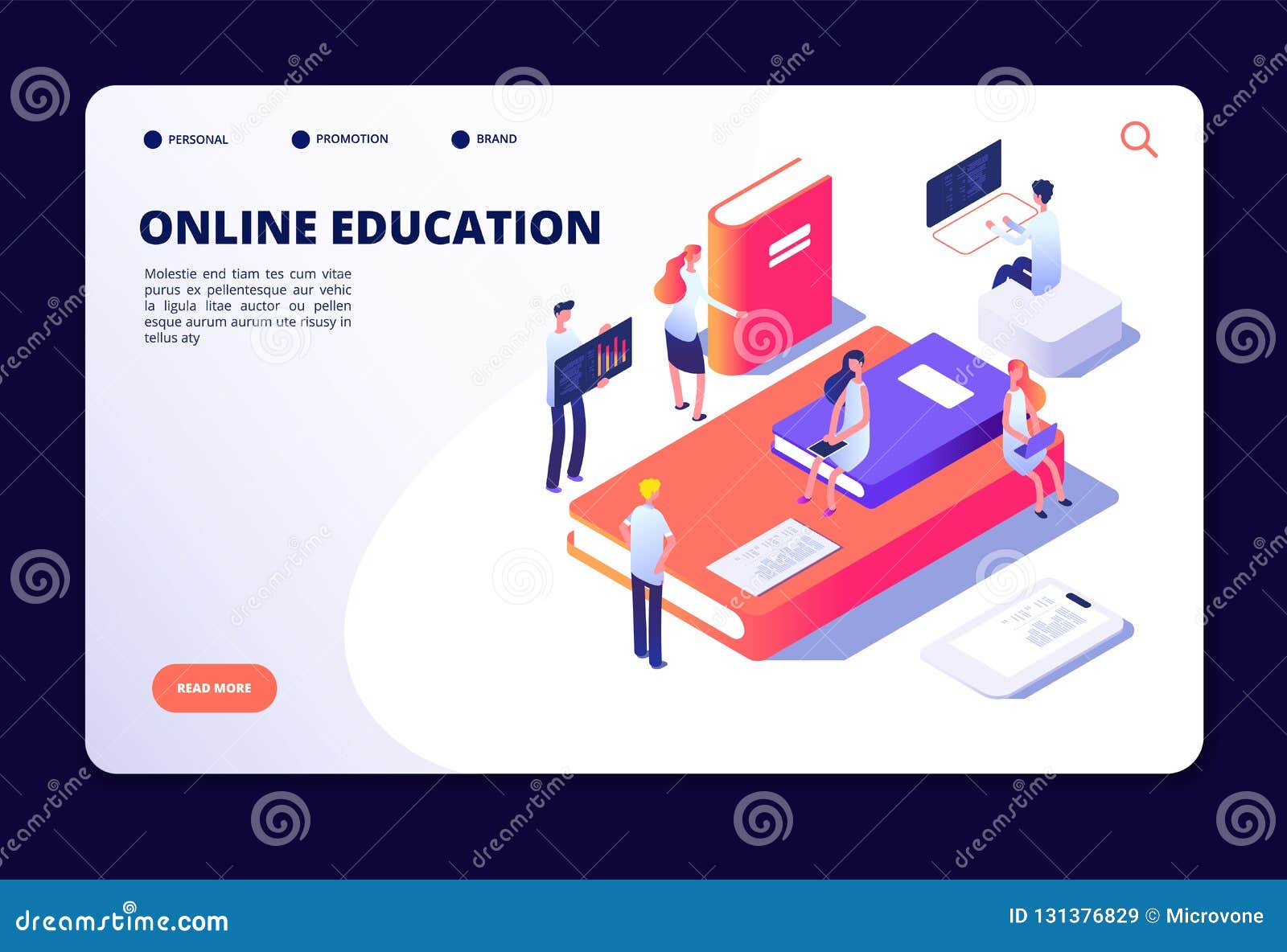 Online Education Isometric. Internet Class Training, Studying in on ...