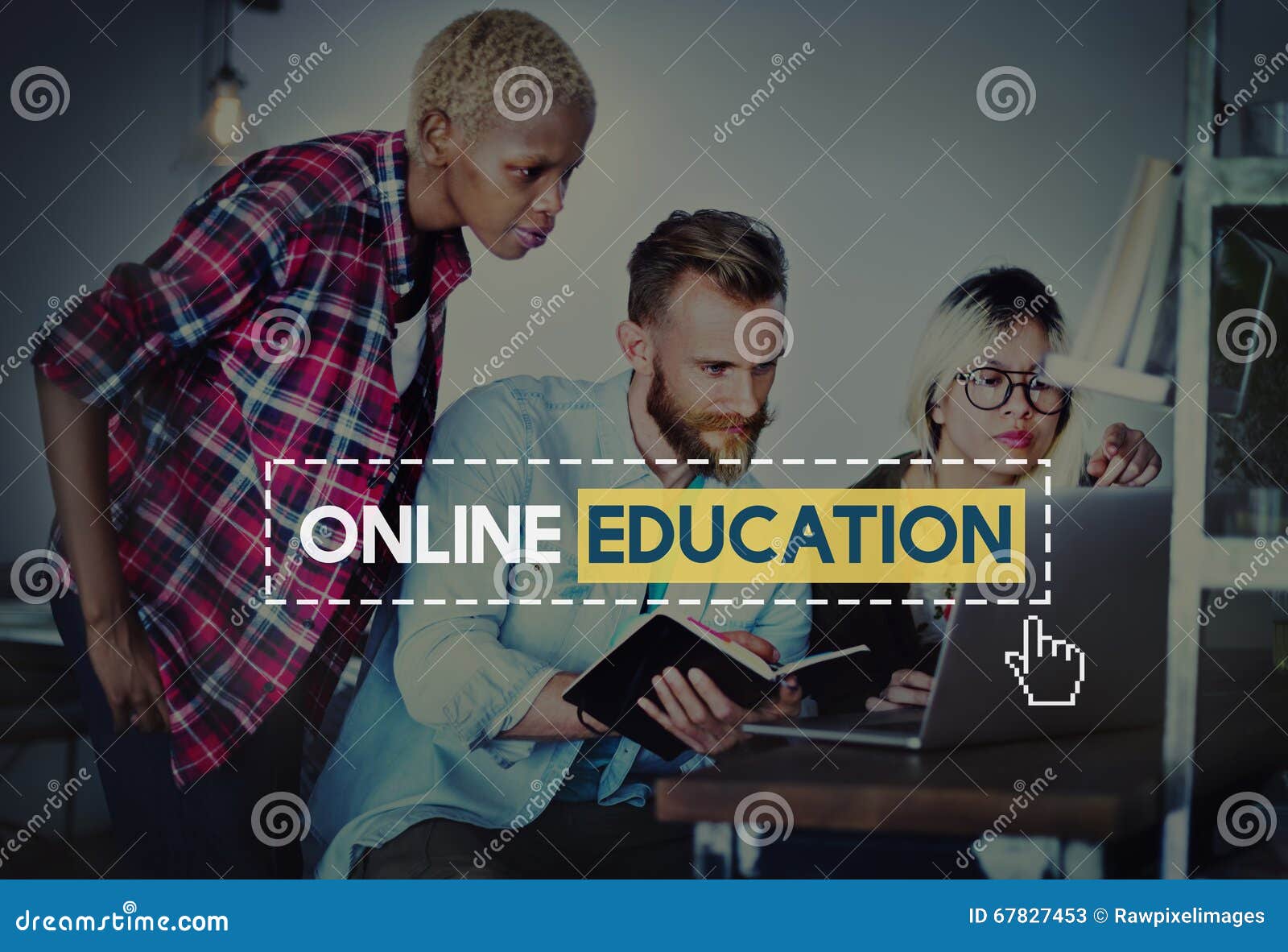 Online Education Knowledge Wisdom Communication Connection Concept ...