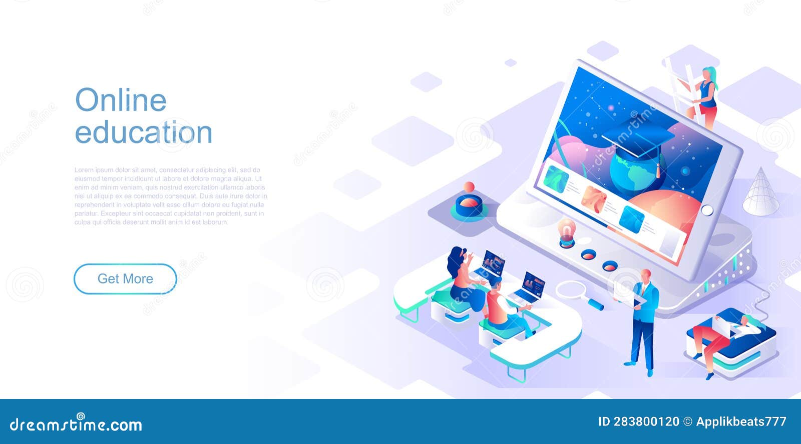 Online Education Landing Page Vector Template. Distant Academic Class ...