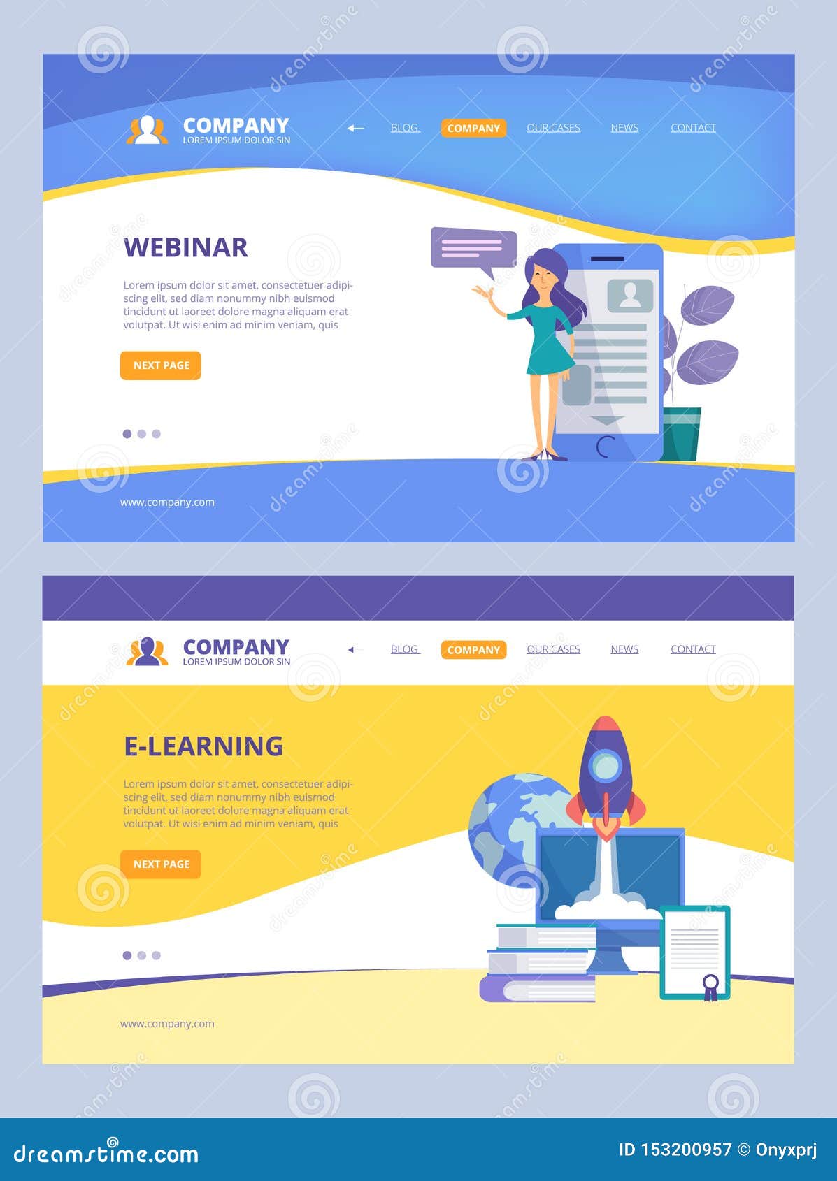 Online Education. Landing Trainings Webinars E-learning Distance ...