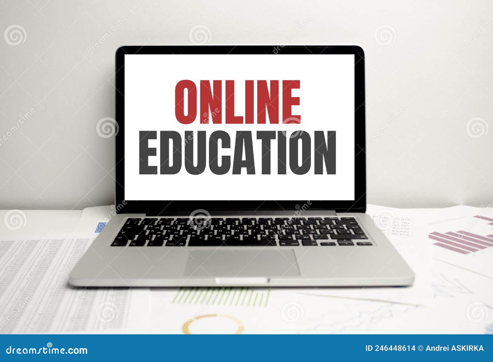 Online Education. Lesson On Webcam. Child Studying On Laptop From Home ...