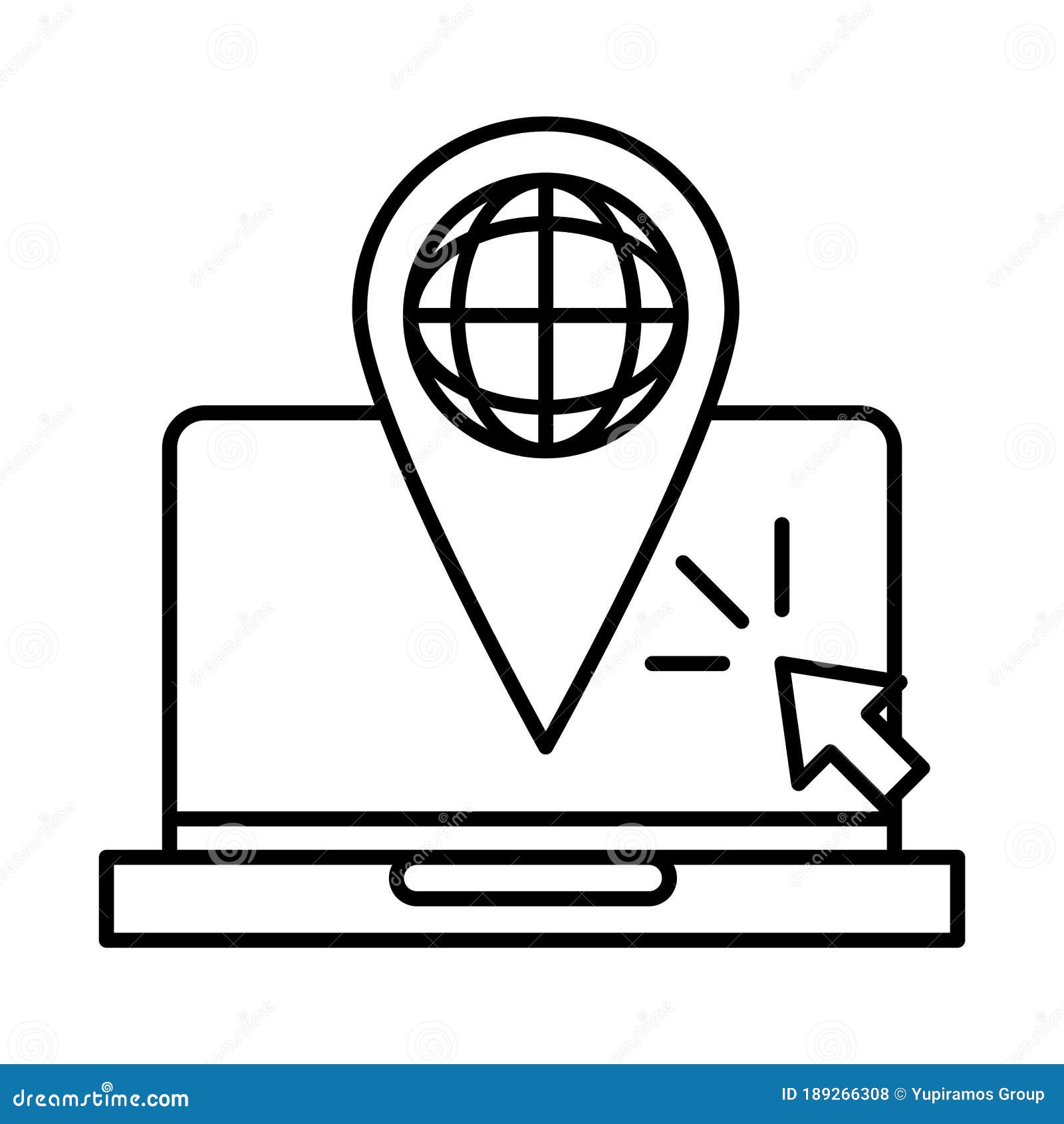 Online Education, Laptop World Navigation Pointer, Website and Mobile ...