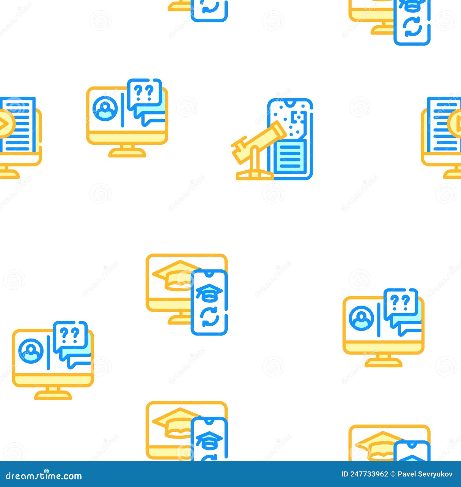 Online Education Learning Lesson Icons Set Vector Stock Vector ...