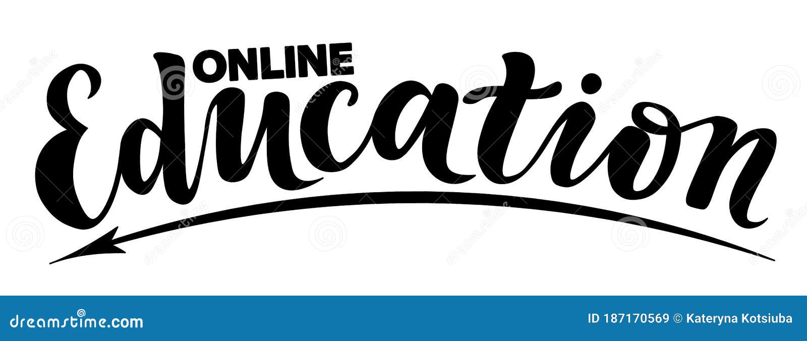 Online Education Lettering Design Stock Vector - Illustration of ...