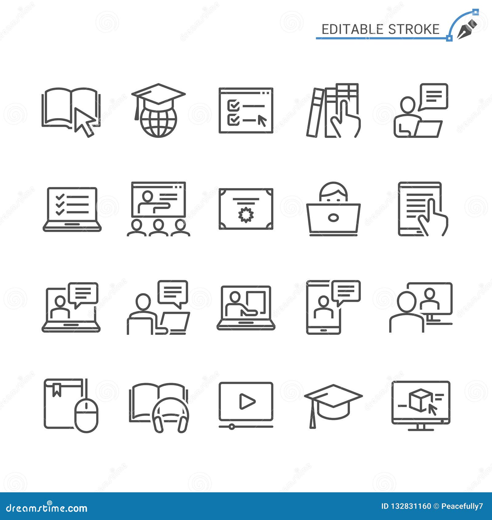 Line Online Learning Package Labels Vector Illustration | CartoonDealer ...