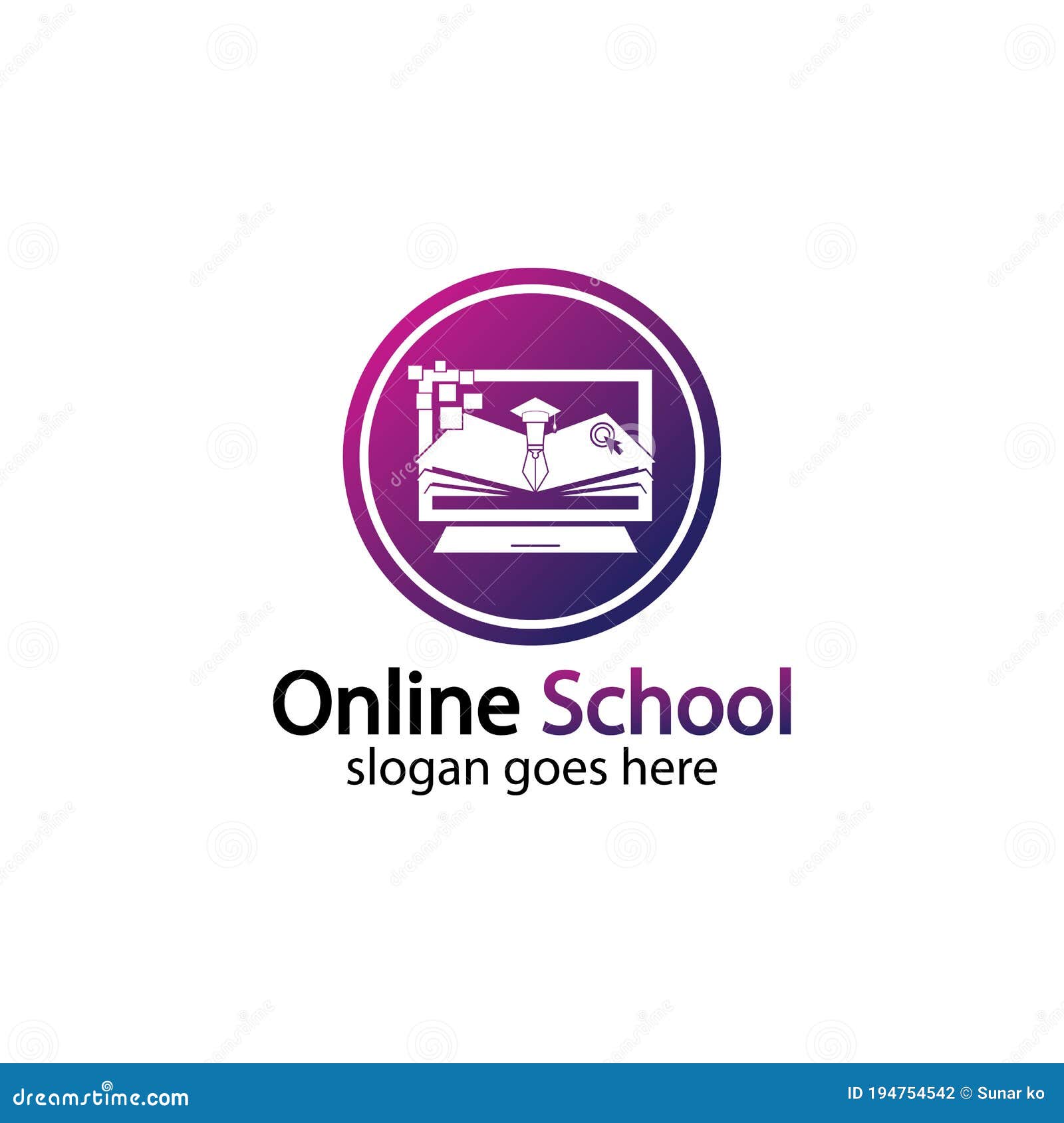 Online Education Logo Design Template. Online Course Logo Design Stock ...