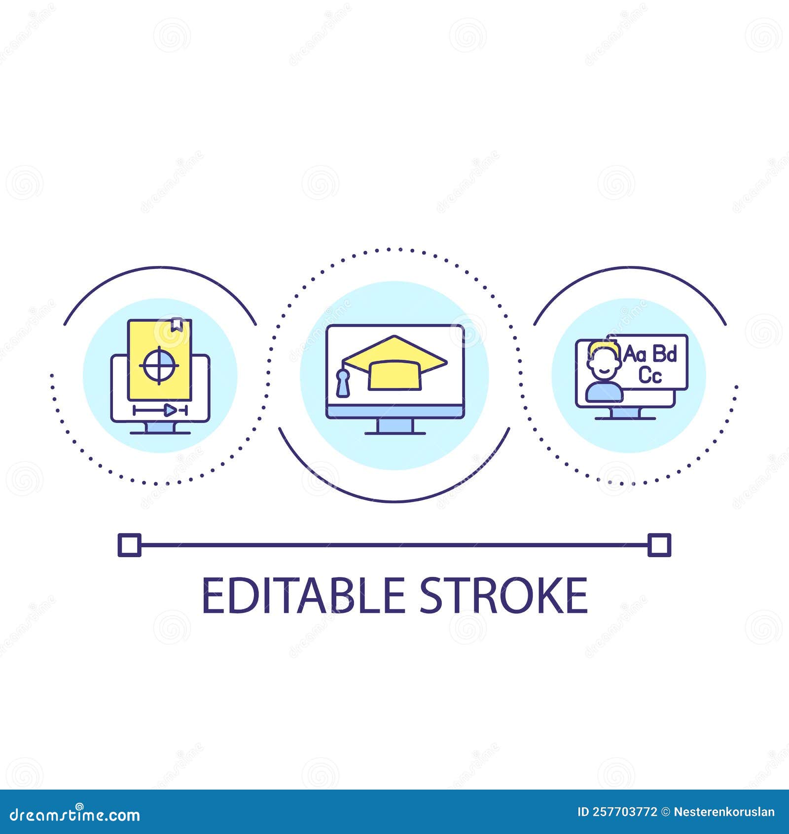 Online Education Loop Concept Icon Stock Vector - Illustration of ...