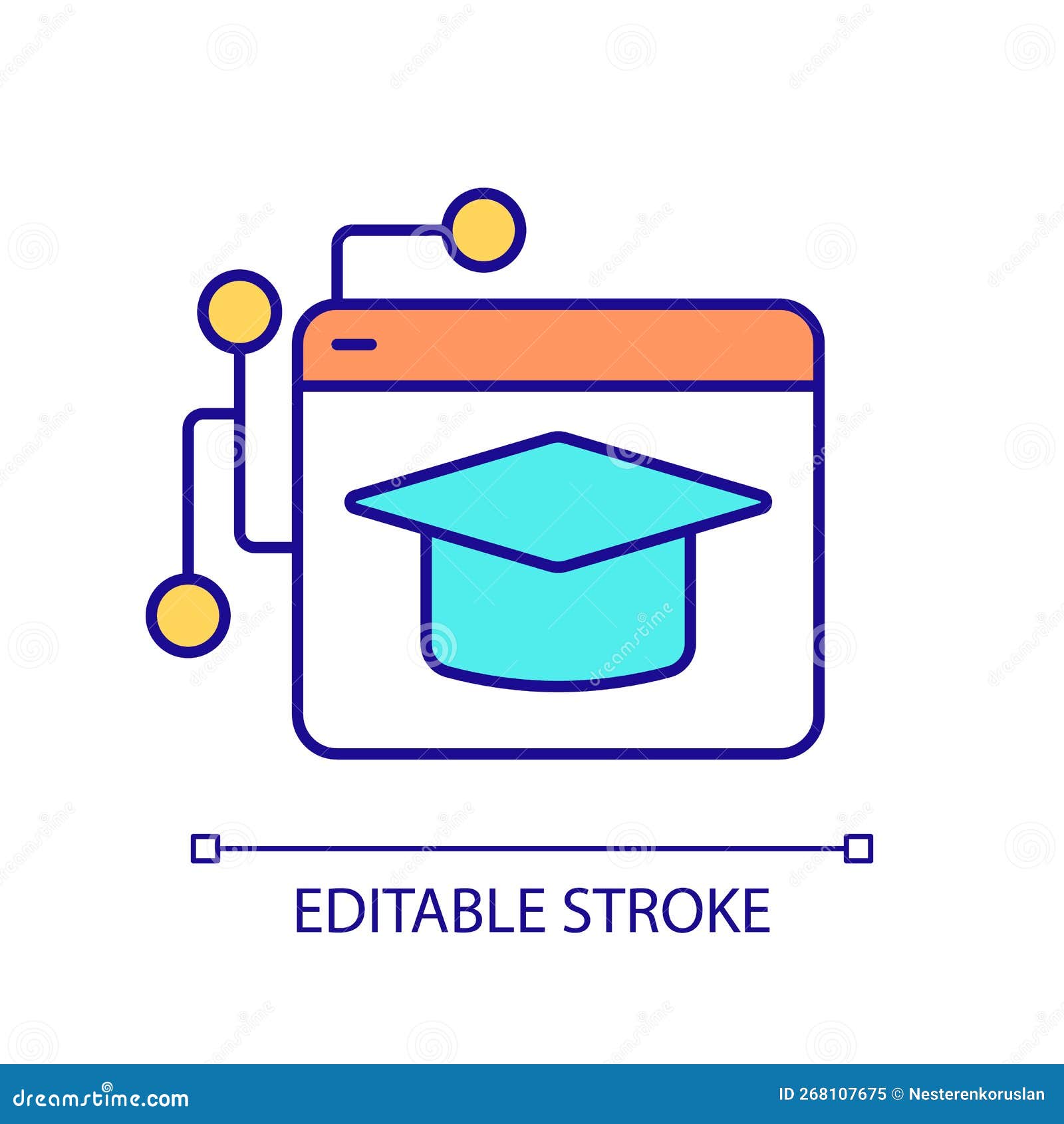 Online Education Network RGB Color Icon Stock Vector - Illustration of ...