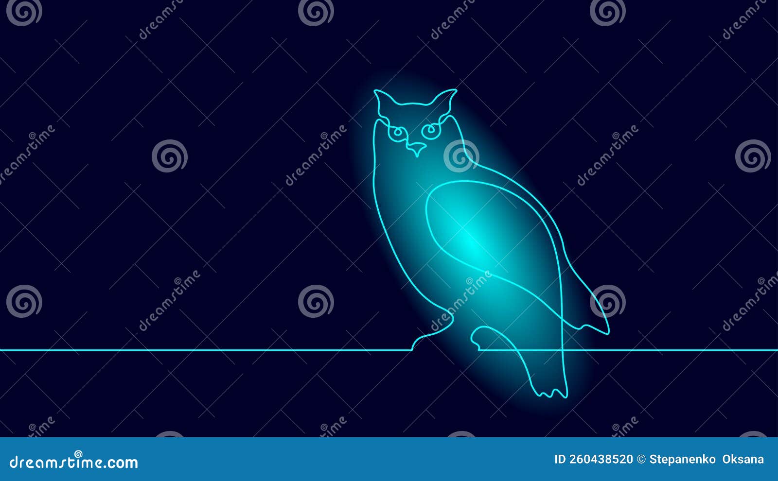 Online Education Owl One Line Graduation Concept. E-learning Training ...