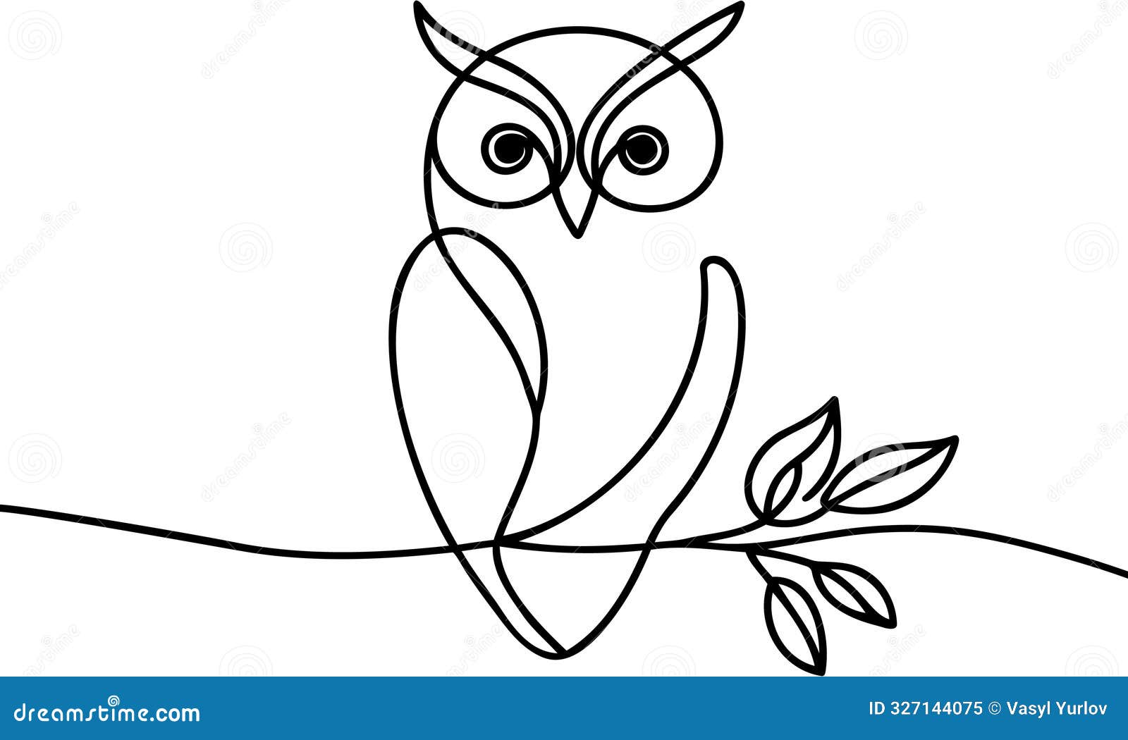 Online Education Owl One Line Graduation Concept. E-learning Training ...