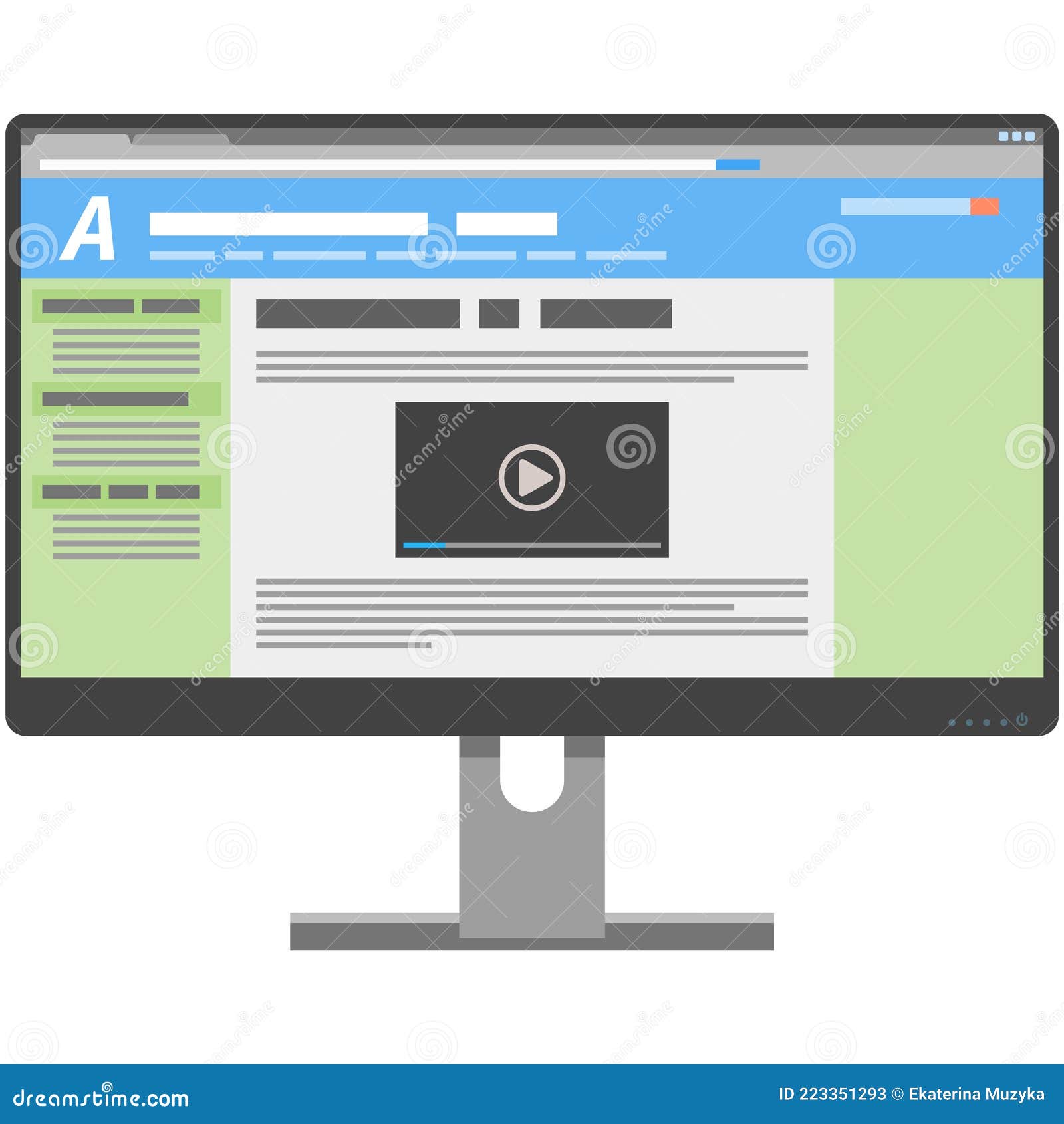 Online Education Platform Computer Vector Illustration on White Stock ...