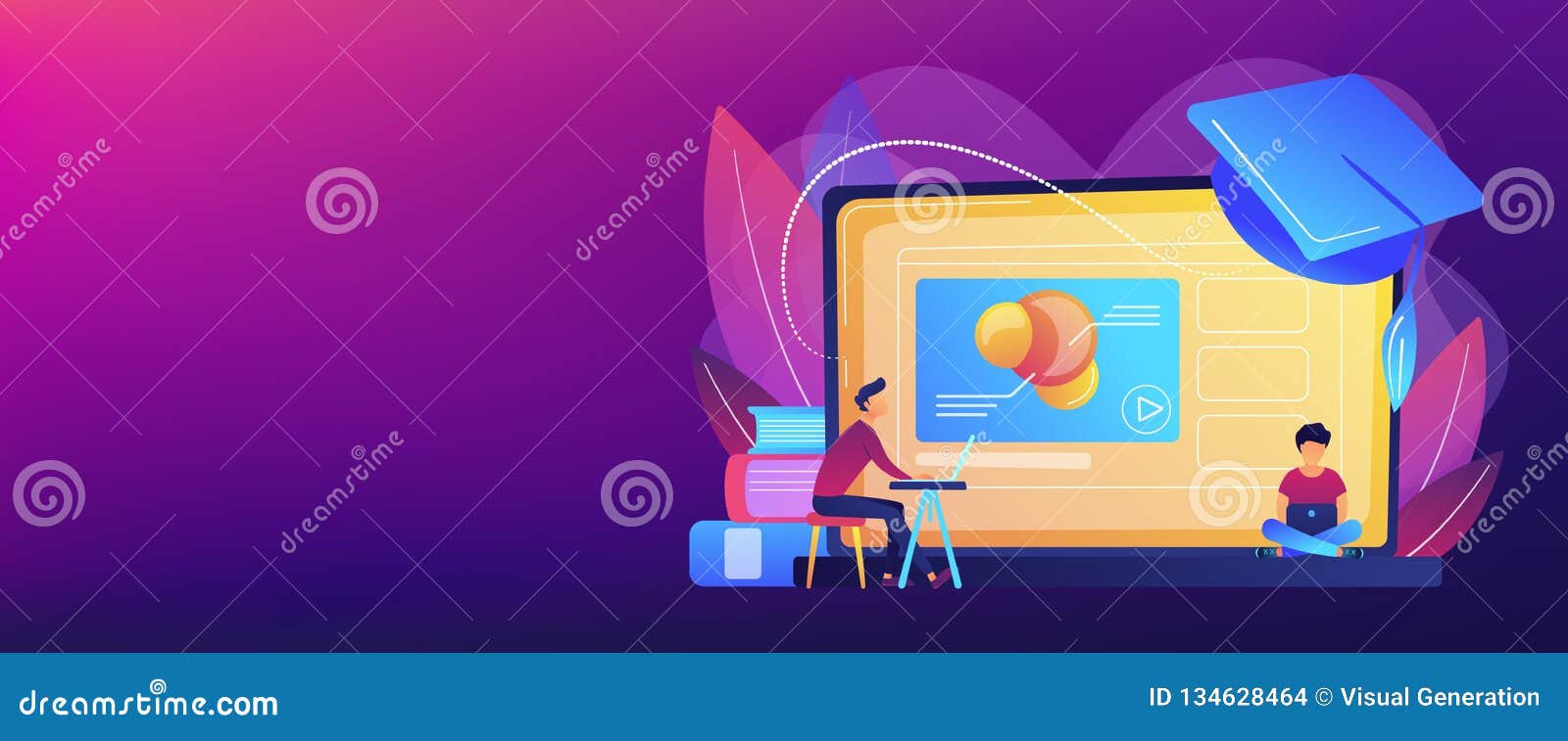 Online Education Platform Concept Banner Header. Stock Vector ...