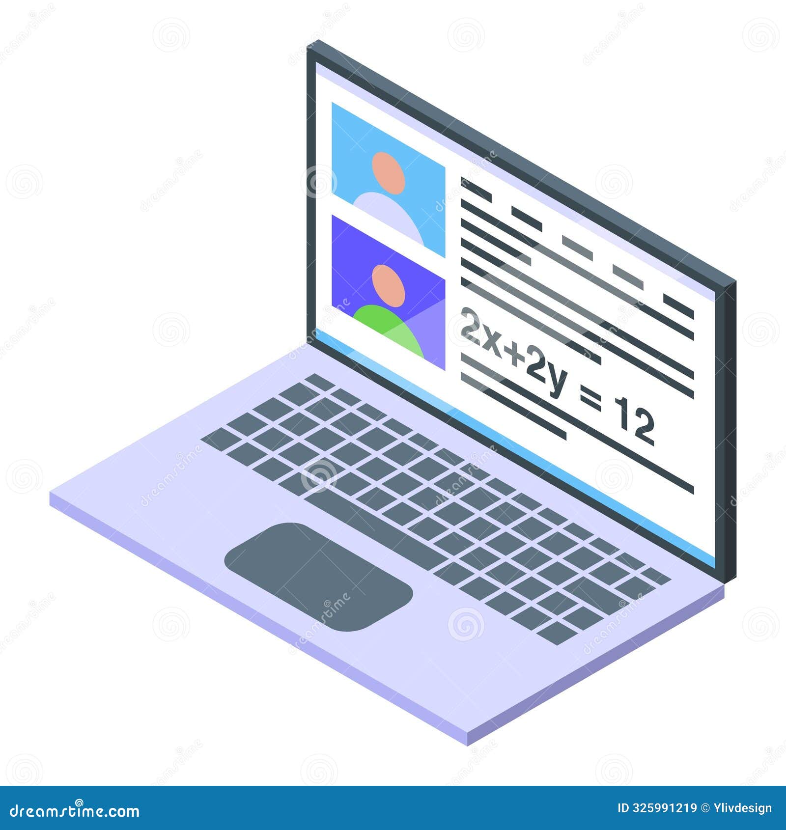 Online Education Platform Showing Math Equation on Laptop Screen Stock Vector - Illustration of ...