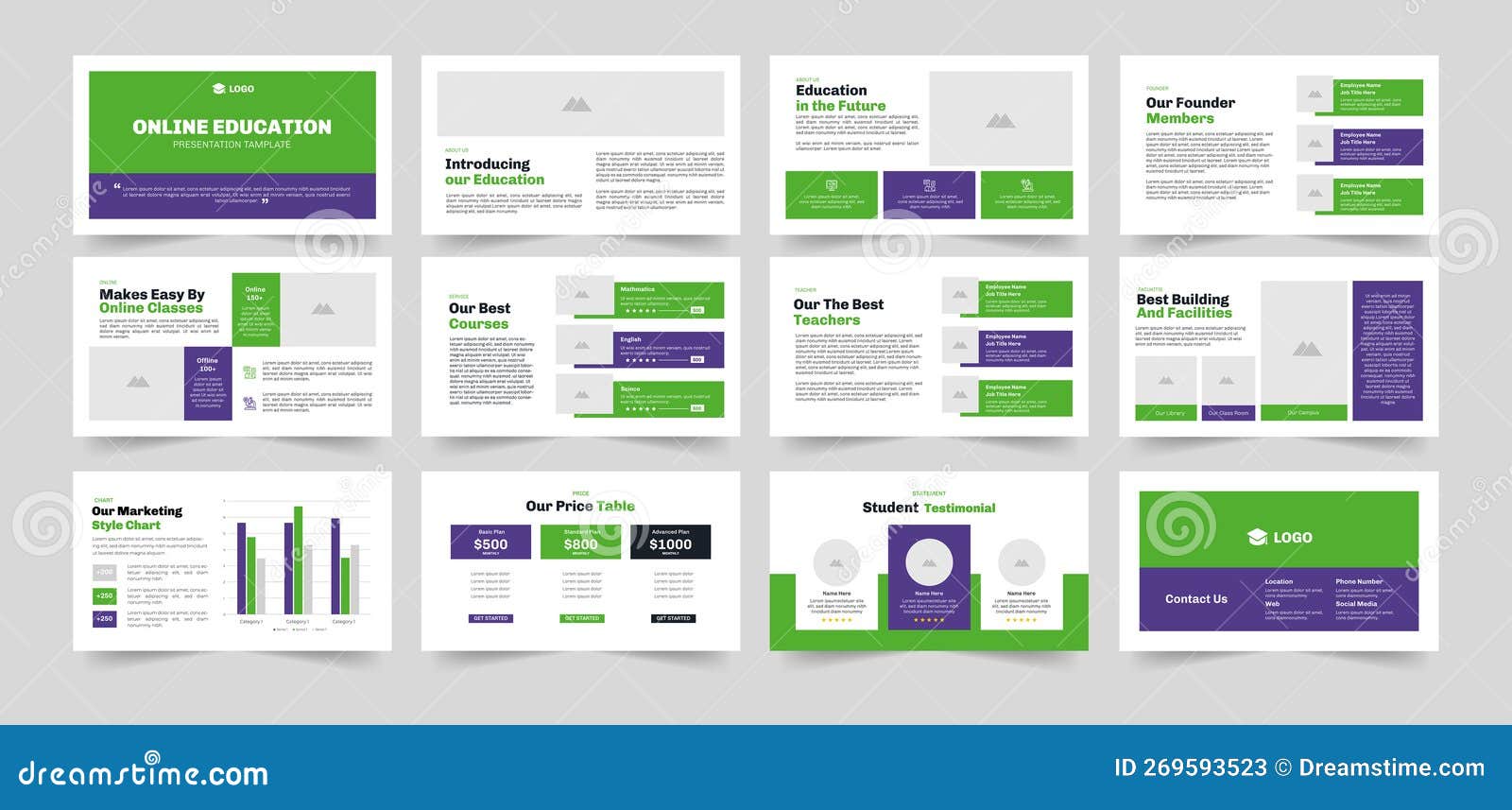 Online Education Powerpoint Presentation Stock Vector - Illustration of ...