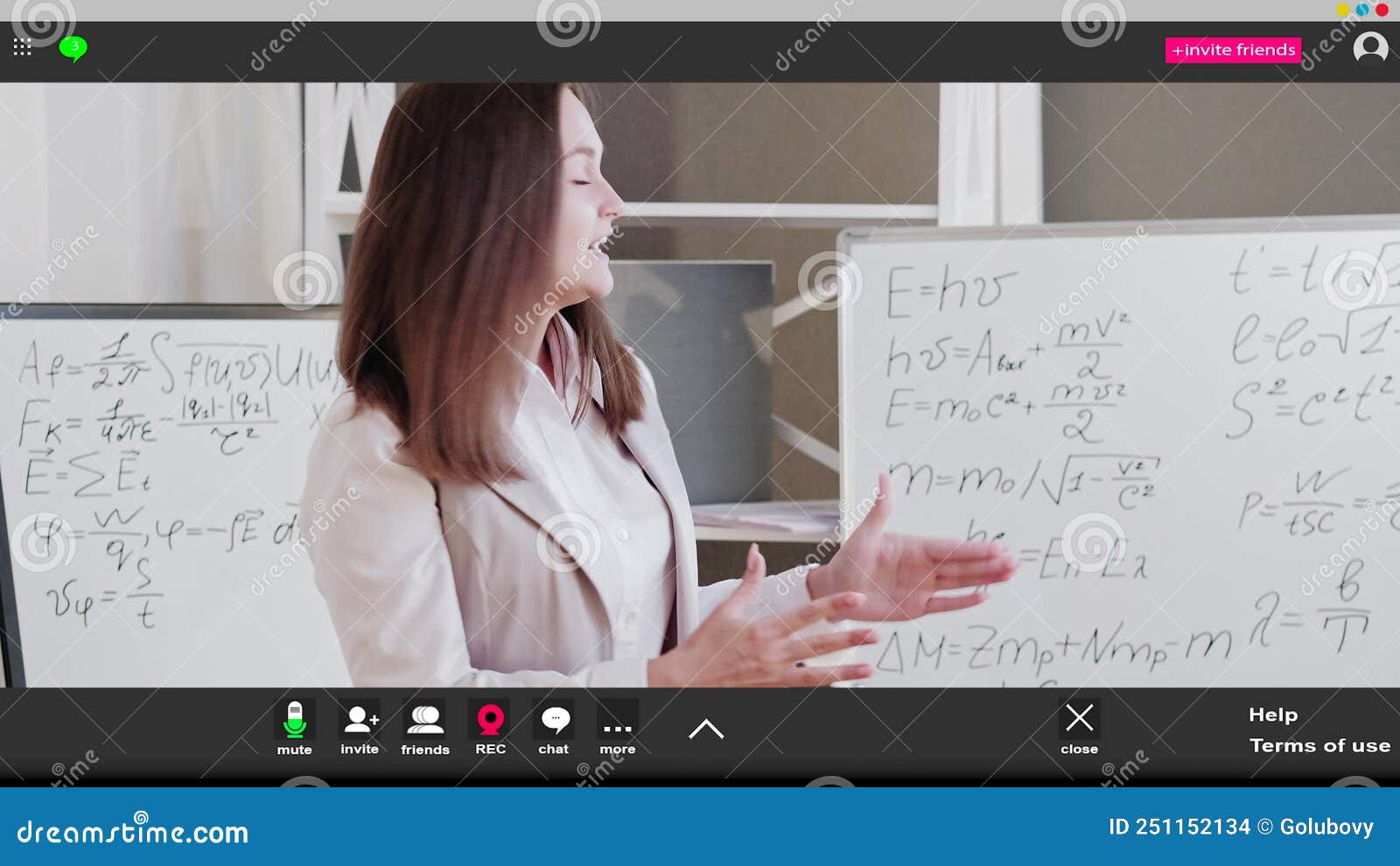 Online Education Remote Lecture Teacher Explaining Stock Footage ...