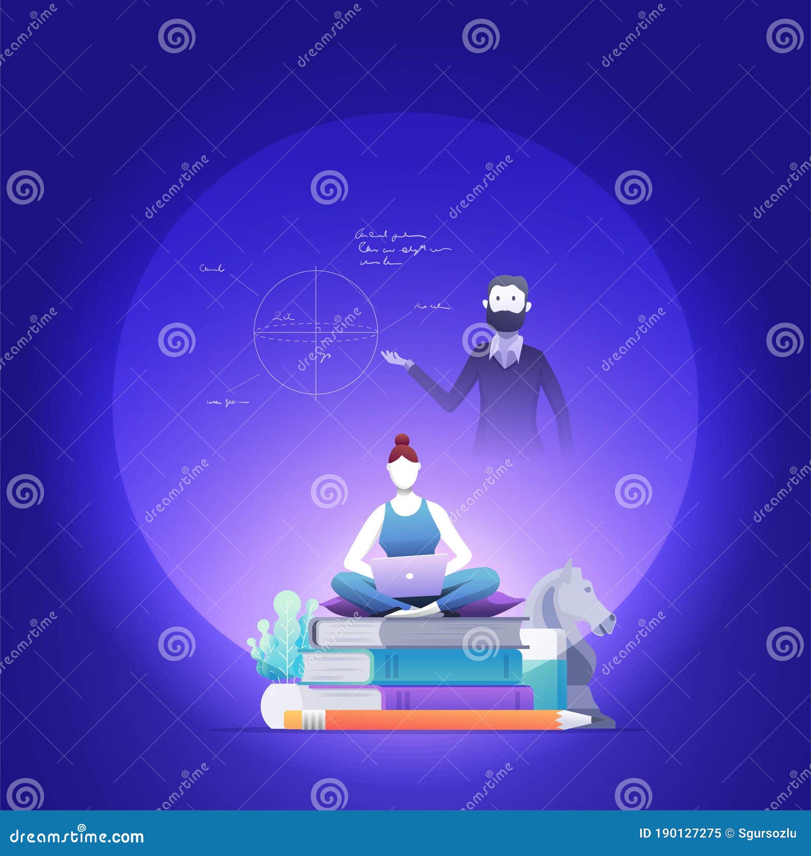 Online Education, Self Learning Concept Vector Illustration Stock ...