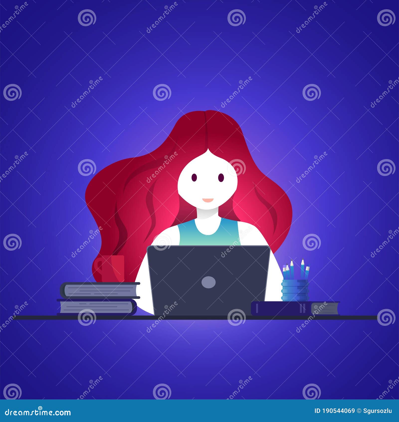 Online Education, Self Learning Concept Vector Illustration Stock ...