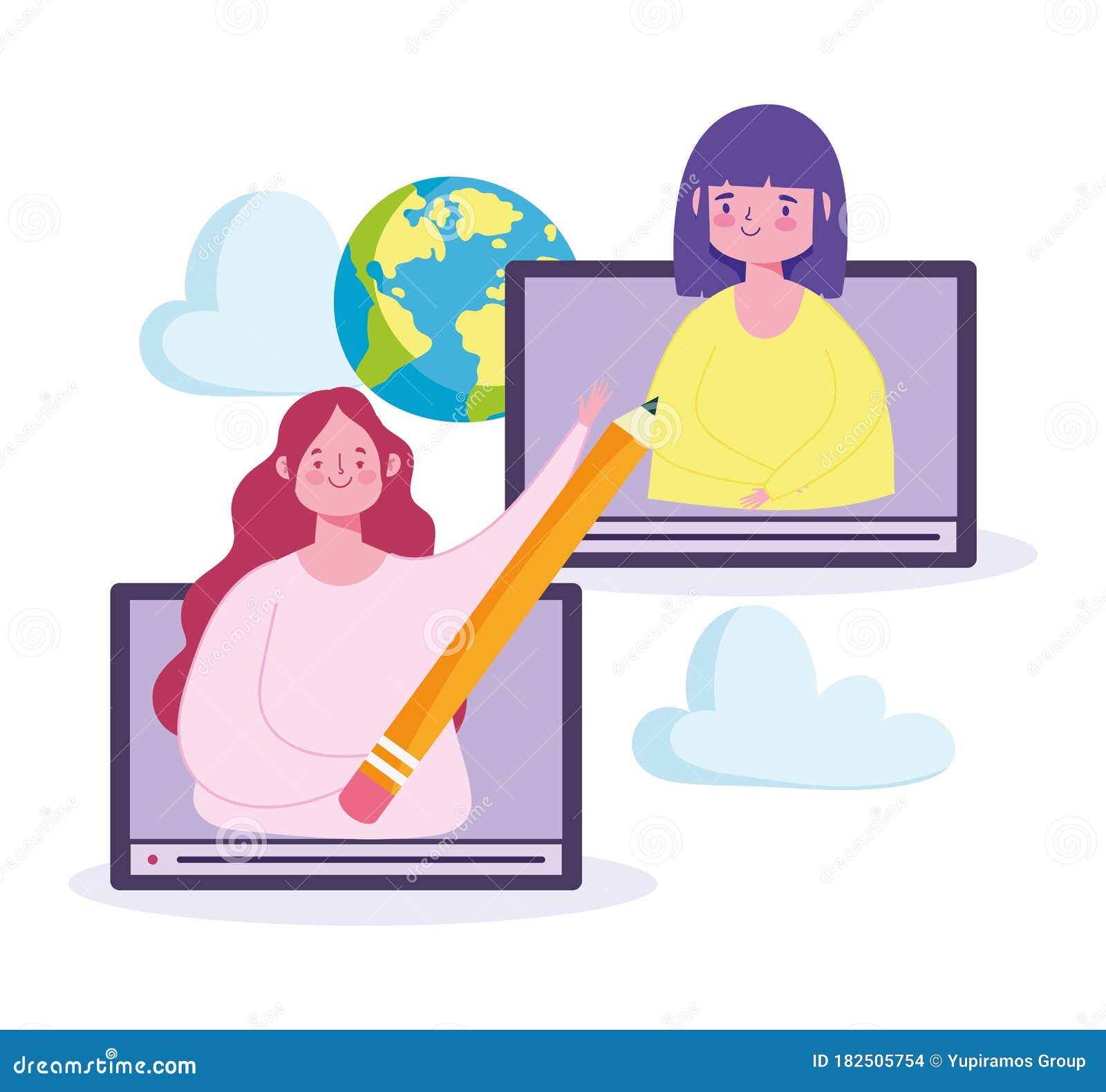 Online Education, Teacher Student Web Creativity World Class Stock ...