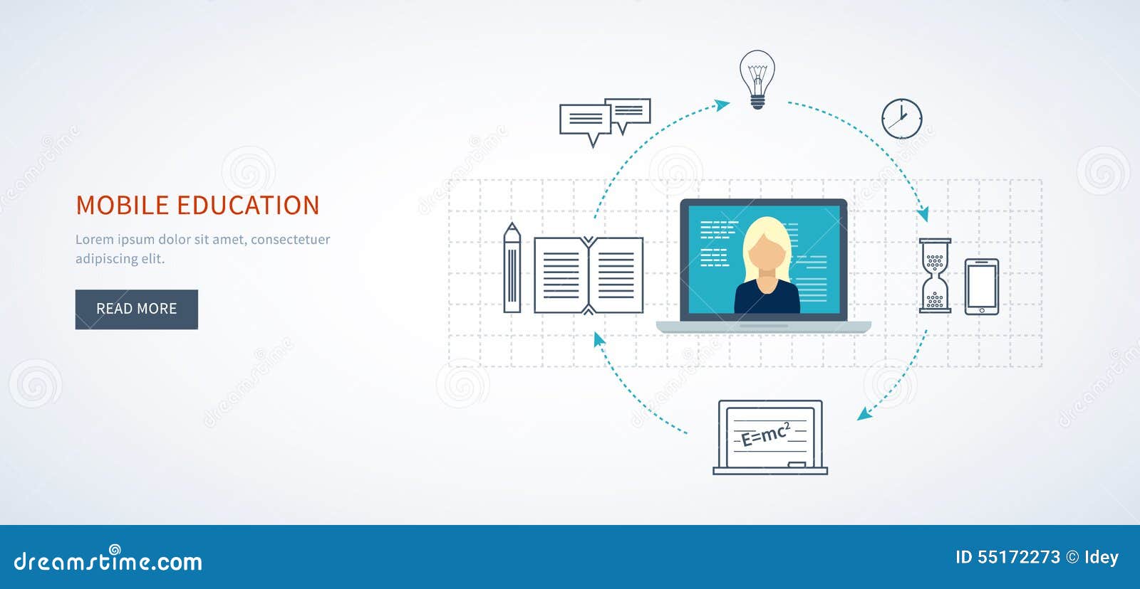 Online Education and Training Stock Vector - Illustration of education ...