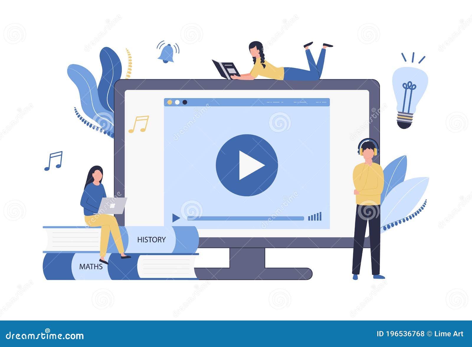 Online Education, Watching Educational Video Tutorials, Audiobooks ...