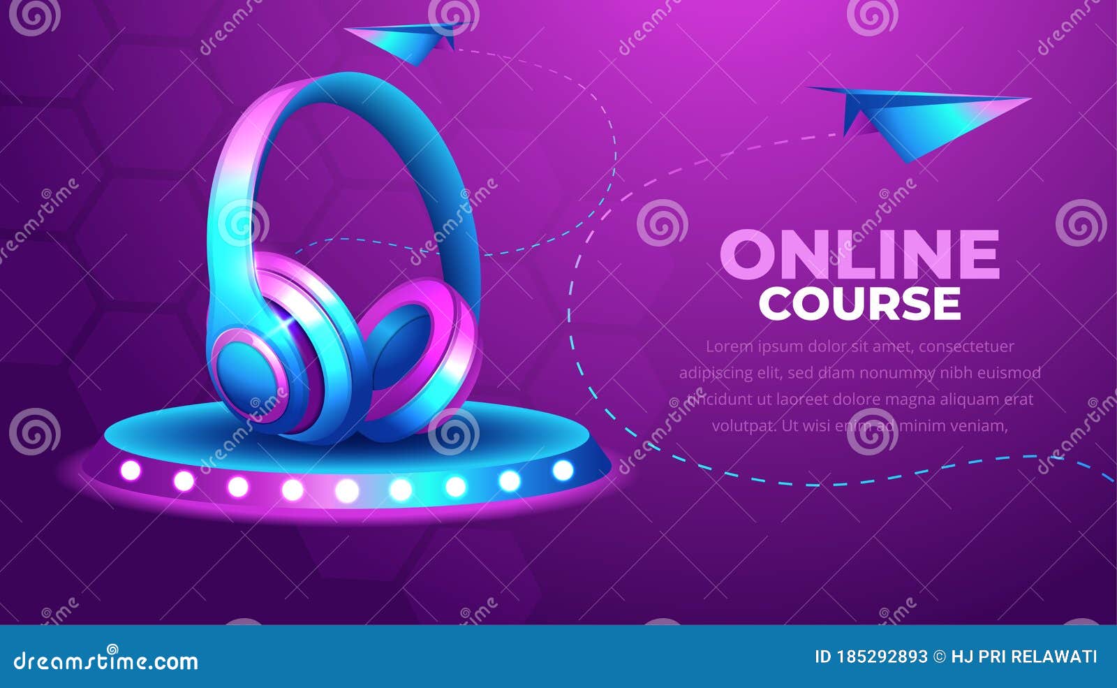 Online Education Web Banner. Idea of Distance Learning and Remote ...