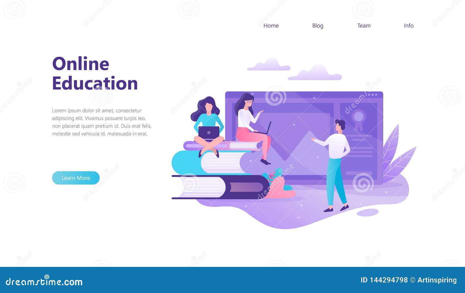 Online Education Web Banner. Idea of Distance Stock Vector ...