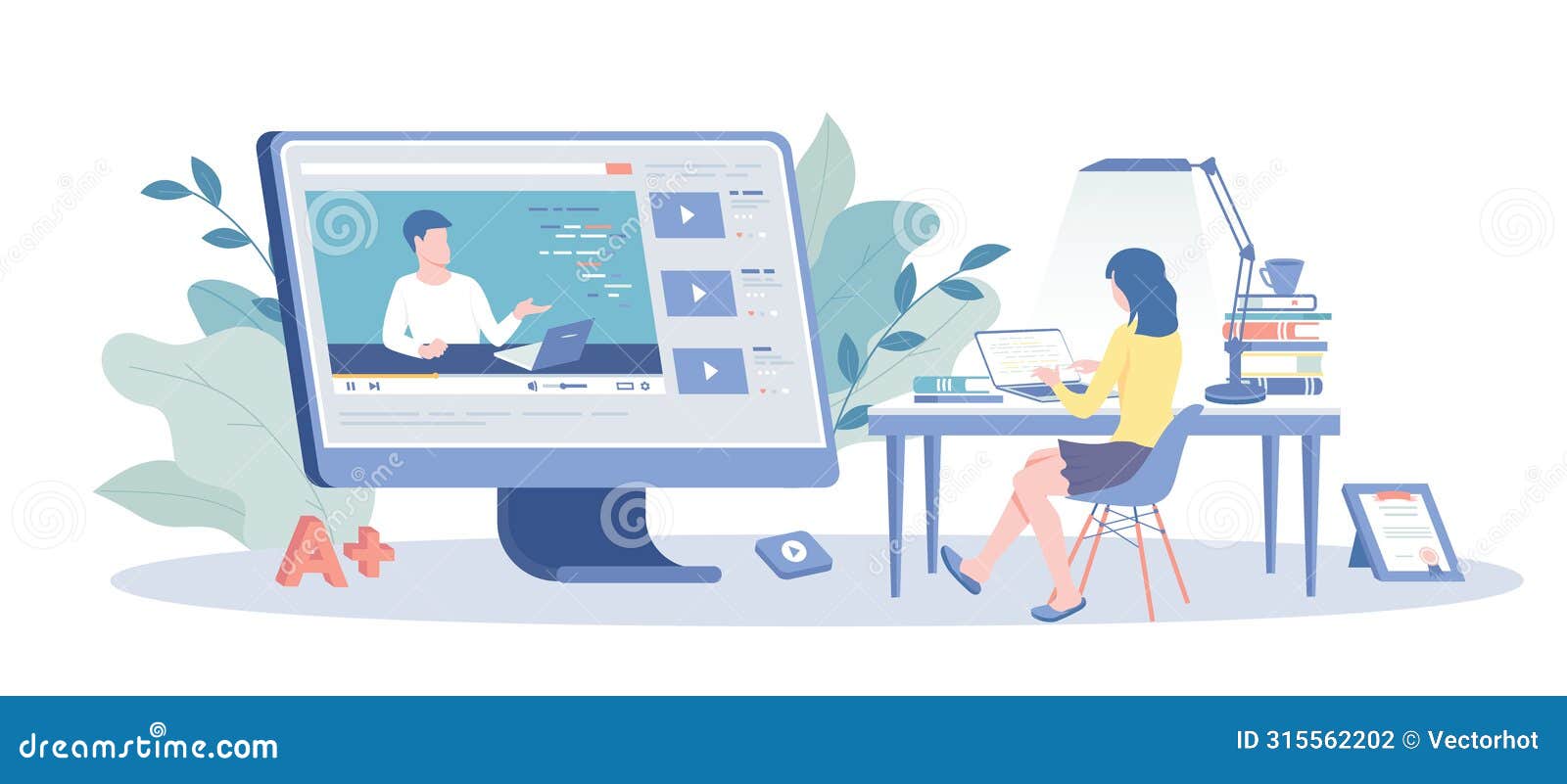 Online Education. Webinar in Internet School, University or College ...