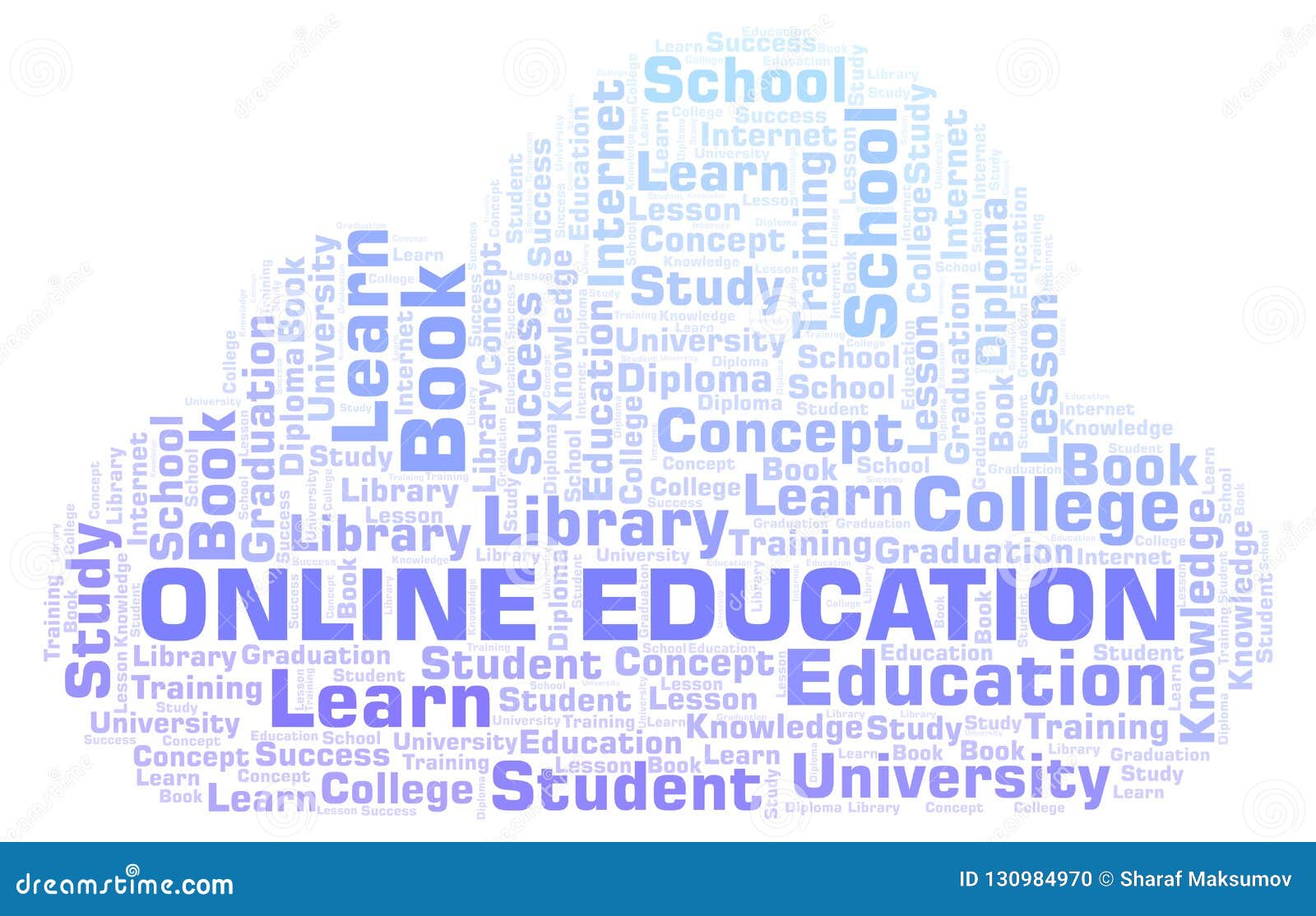 Online Education Word Cloud. Stock Illustration - Illustration of ...
