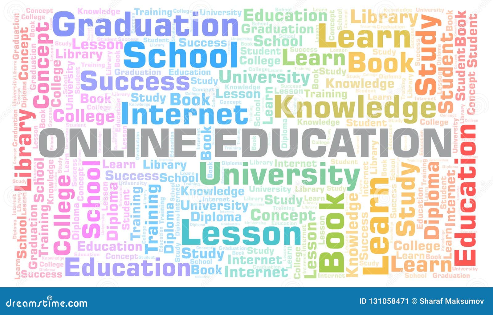 Online Education Word Cloud. Stock Illustration - Illustration of ...