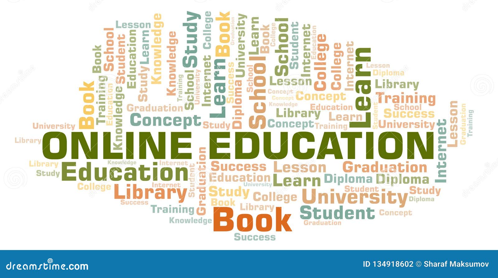 Online Education Word Cloud Stock Illustration - Illustration of ...