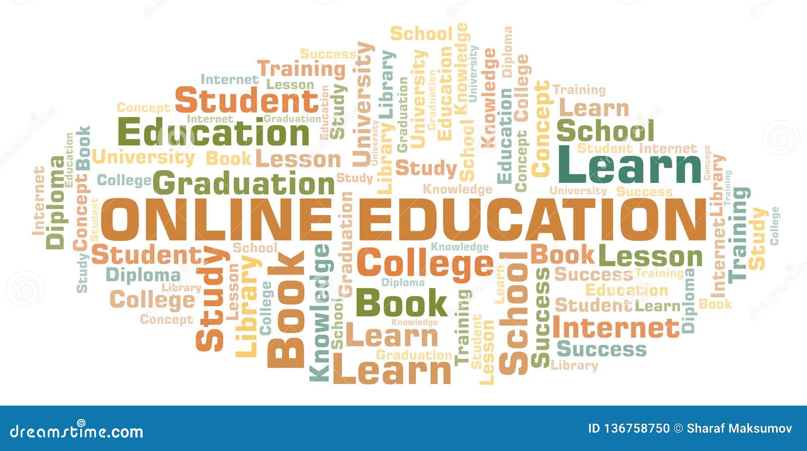 Online Education Word Cloud Stock Illustration - Illustration of ...