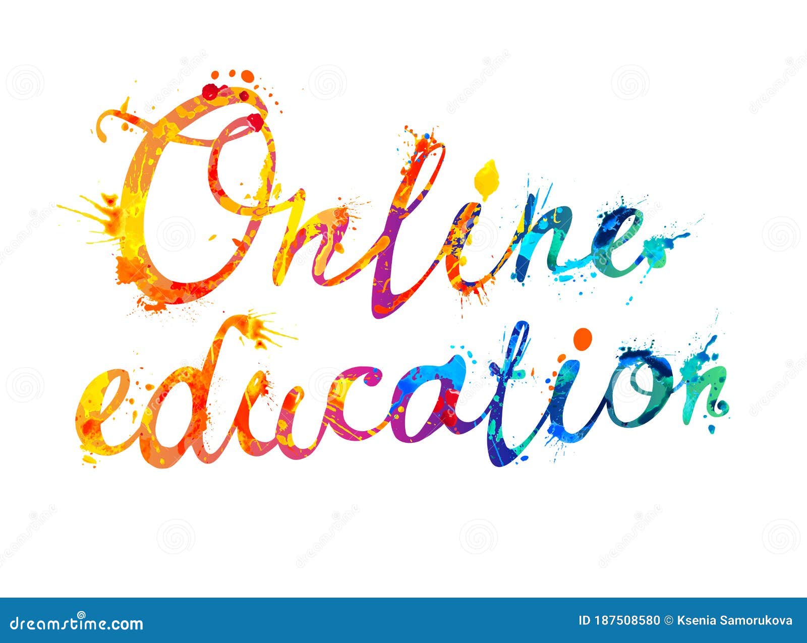 Online Education. Words of Calligraphic Letters Stock Vector ...