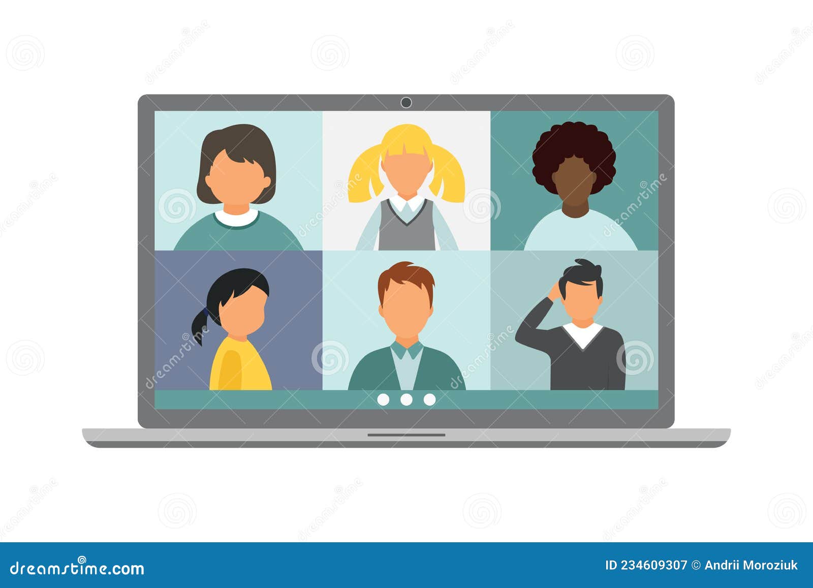 Online Education. Zoom School Stock Illustration - Illustration of ...