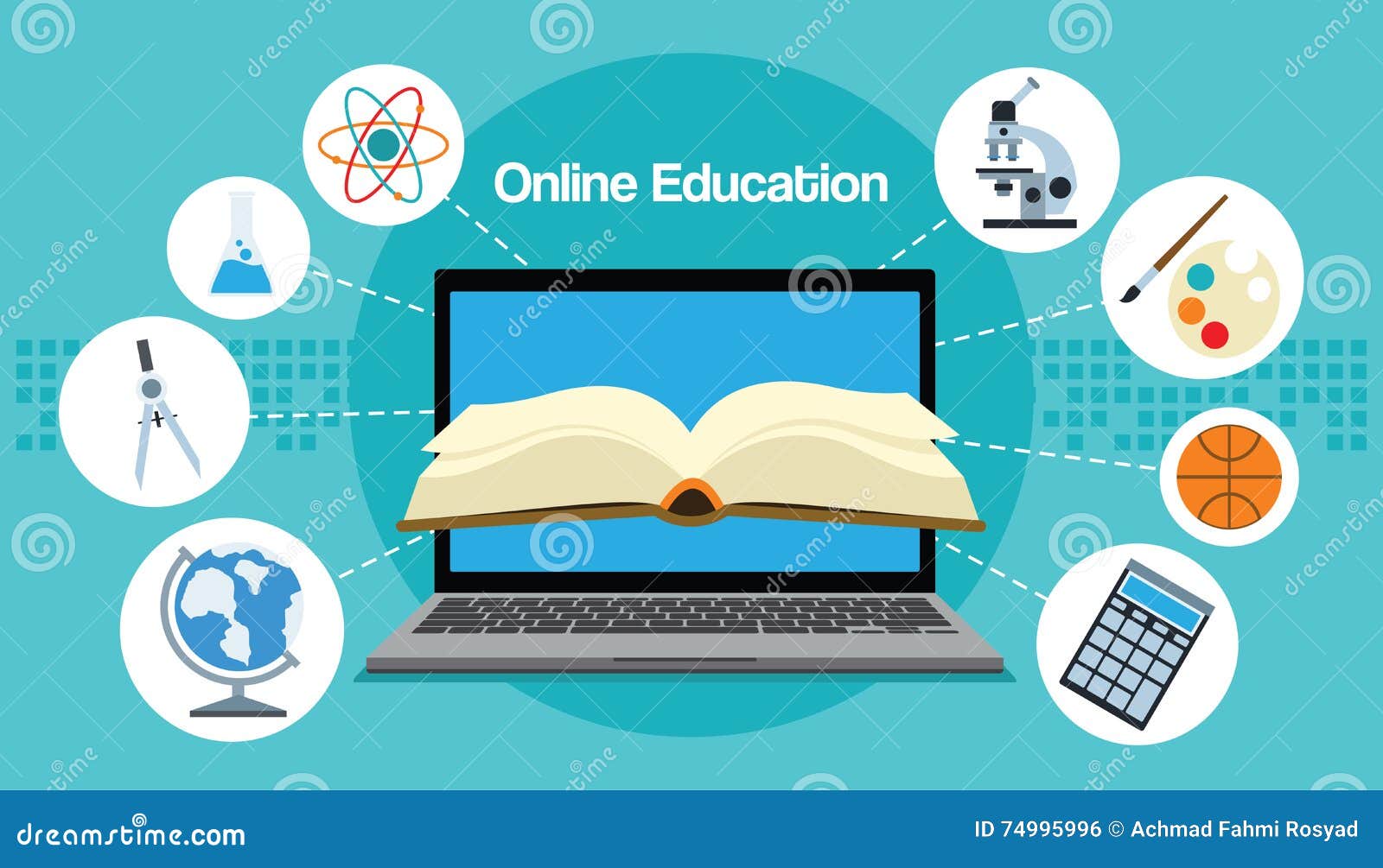 Online elearning education stock vector. Illustration of achievement ...